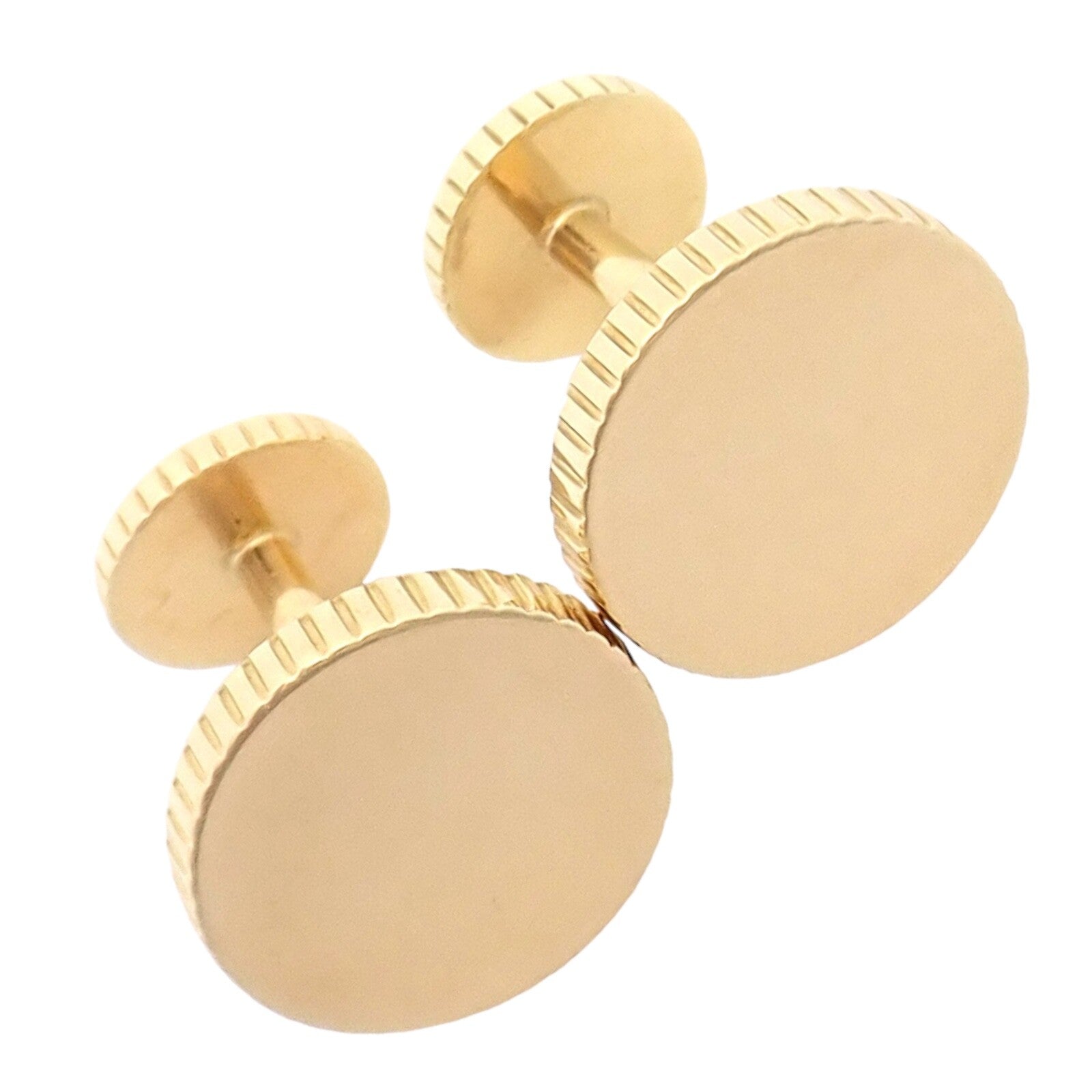 Rare! Vintage Tiffany & Co. 18k Yellow Gold Coin Edge Circle Cufflinks