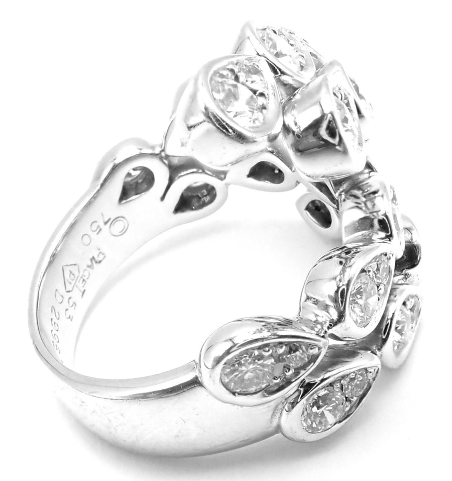 Authentic! Piaget Magic Reflection 18k White Gold Diamond Flexible Rin