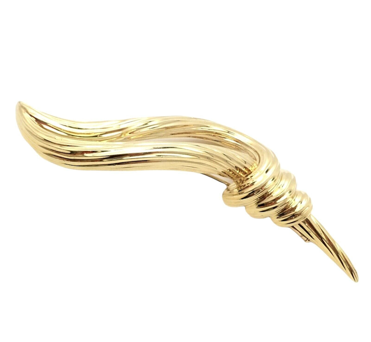 Rare! Authentic Henry Dunay 18k Yellow Gold Olympic Torch Pin Brooch