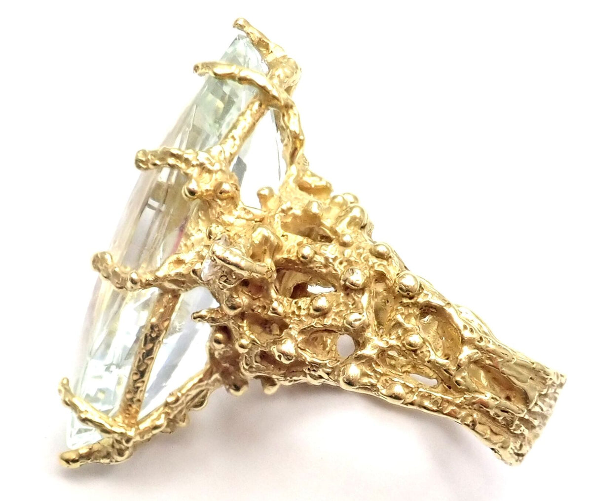 Rare! Authentic House Of Murat Diamond Large 25ct Aquamarine Ring