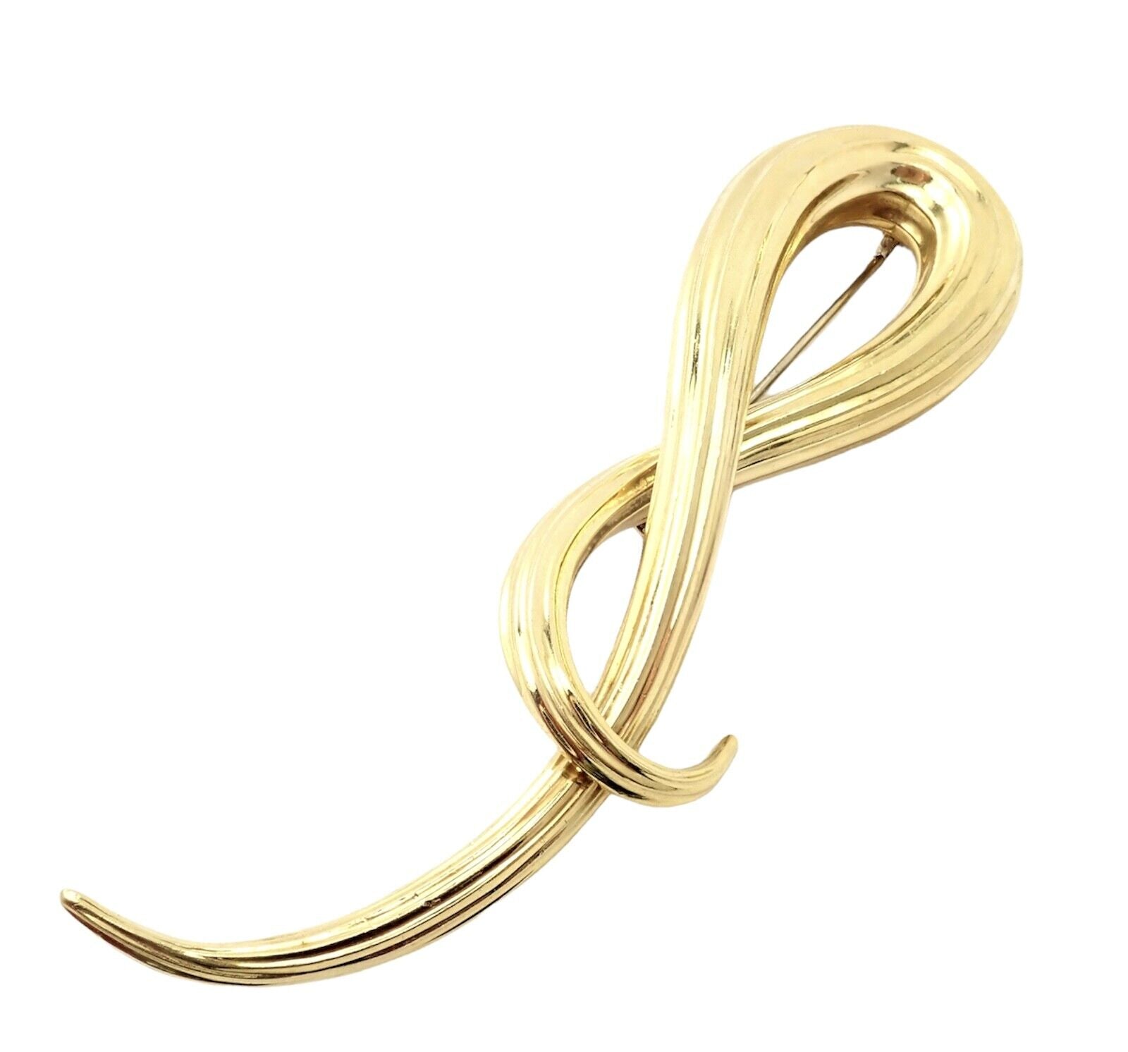 Rare! Authentic Henry Dunay 18k Yellow Gold Abstract Pin Brooch